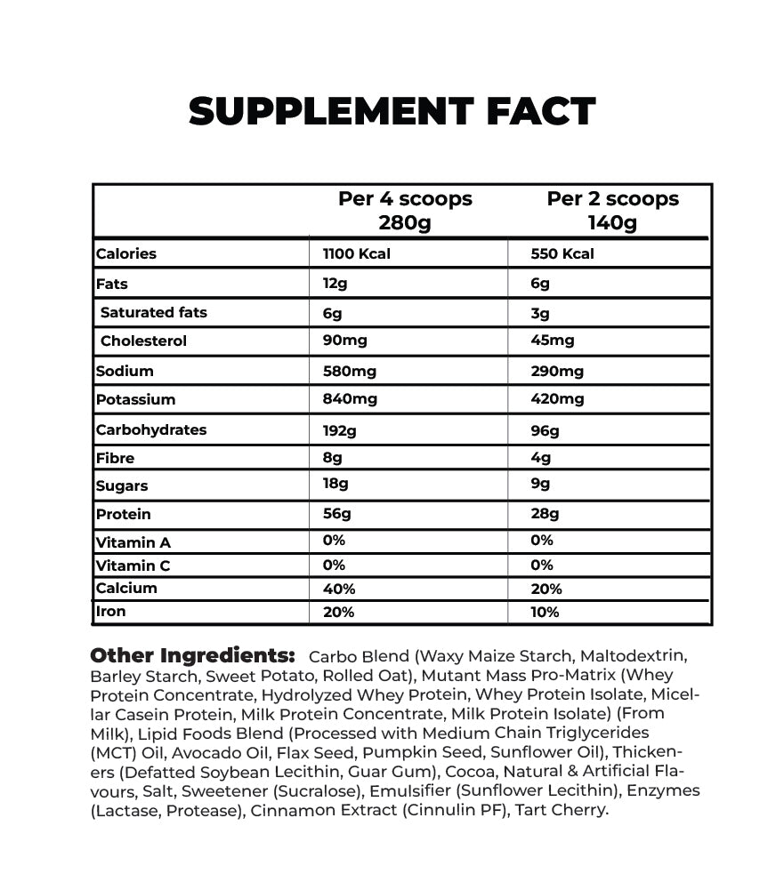 Mutant Mass Gainer Price in Pakistan - Free Delivery — Jacked Nutrition